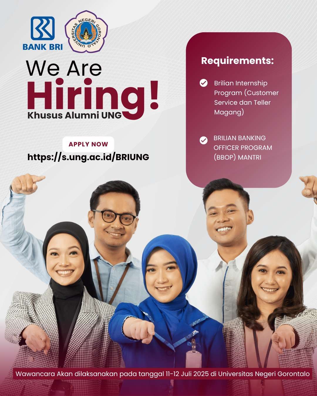 BRI Buka Kesempatan Karier Khusus untuk Alumni UNG