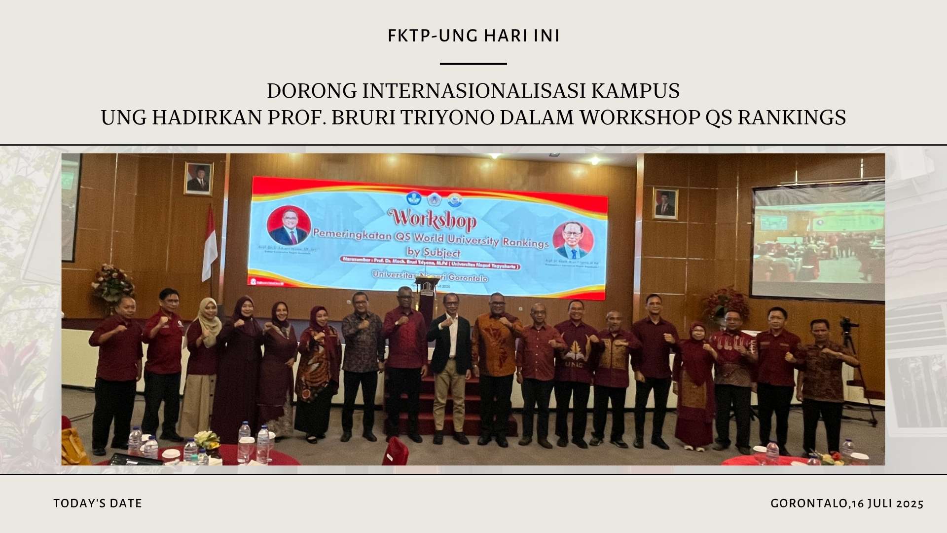 Dorong Internasionalisasi Kampus, UNG Hadirkan Prof. Bruri Triyono ...