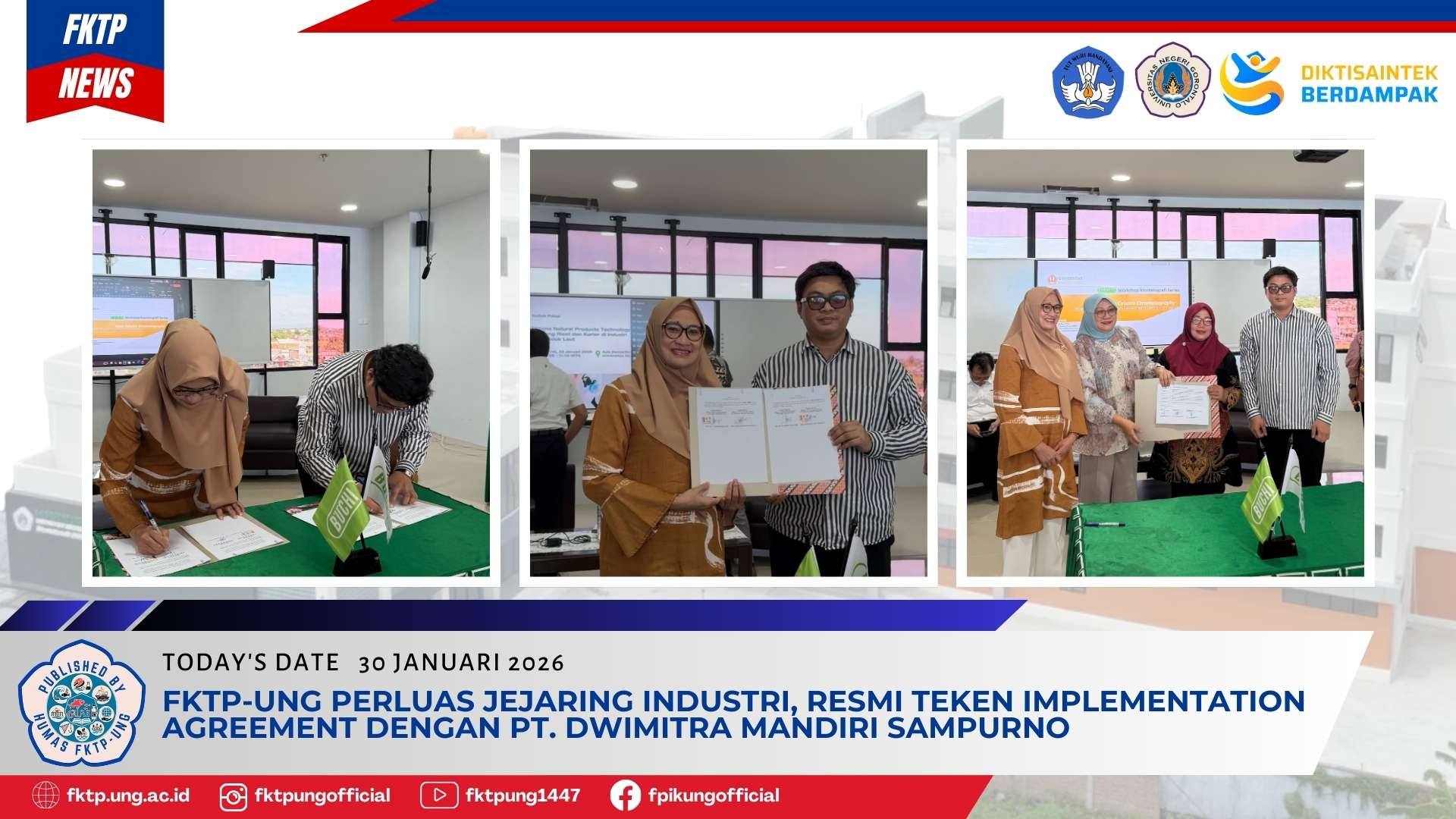 FKTP-UNG Perluas Jejaring Industri, Resmi Teken Implementation ...