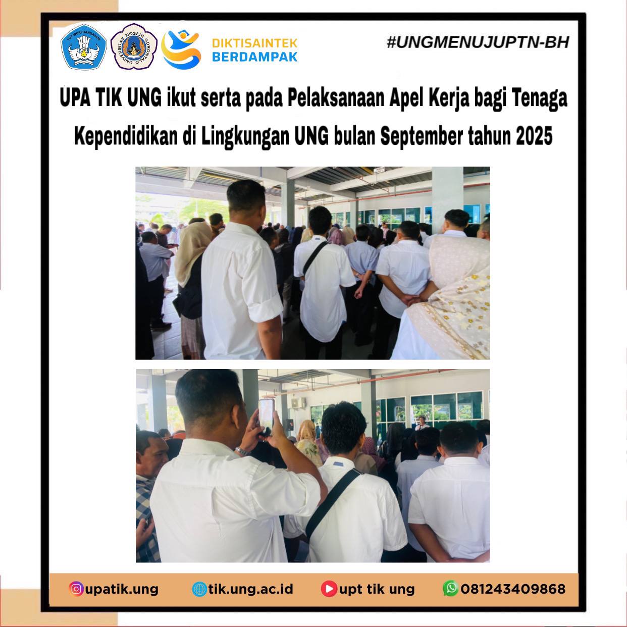 UPA TIK UNG ikut serta pada Pelaksanaan Apel Kerja bagi Tenaga Kependidikan di Lingkungan UNG ...